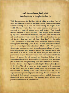 2016 Fast Declaration for the IPHC - General Superintendent's Office