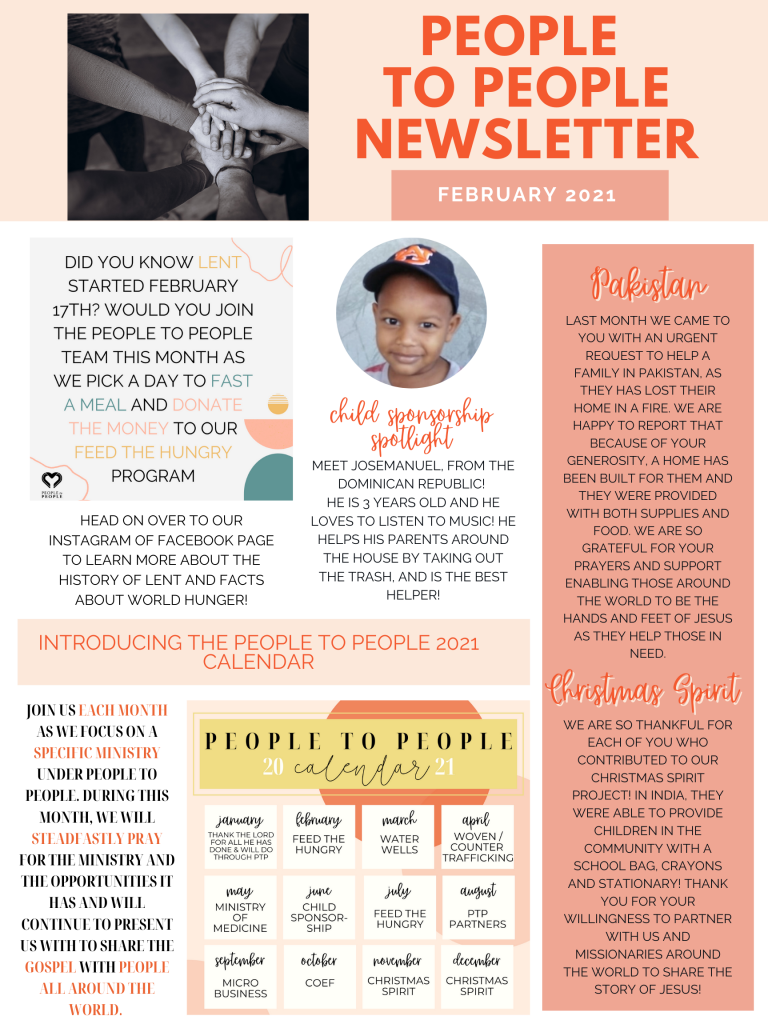 PTP Newsletter - February 2021 - People to People Ministries